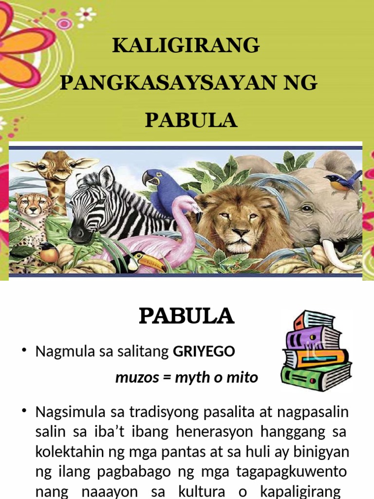 Kaligirang Pangkasaysayan NG Pabula | PDF