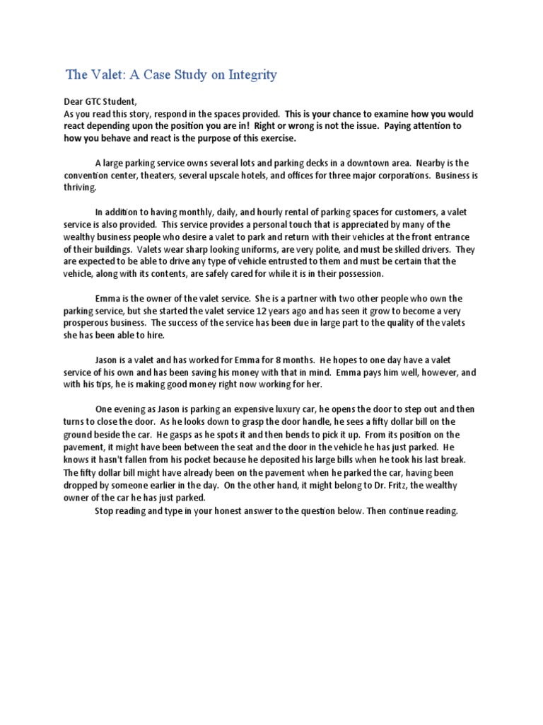 The Valet | PDF