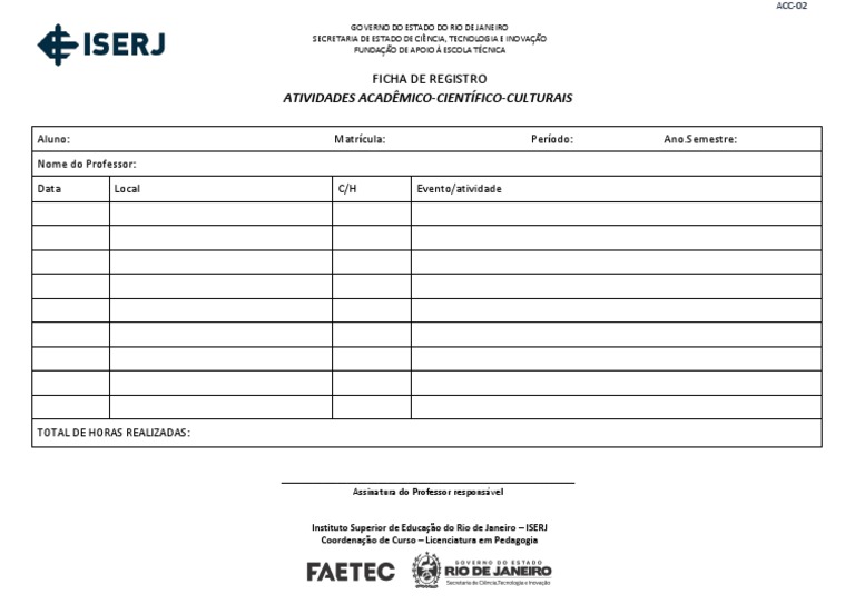 Ficha de Registro Aacc | PDF