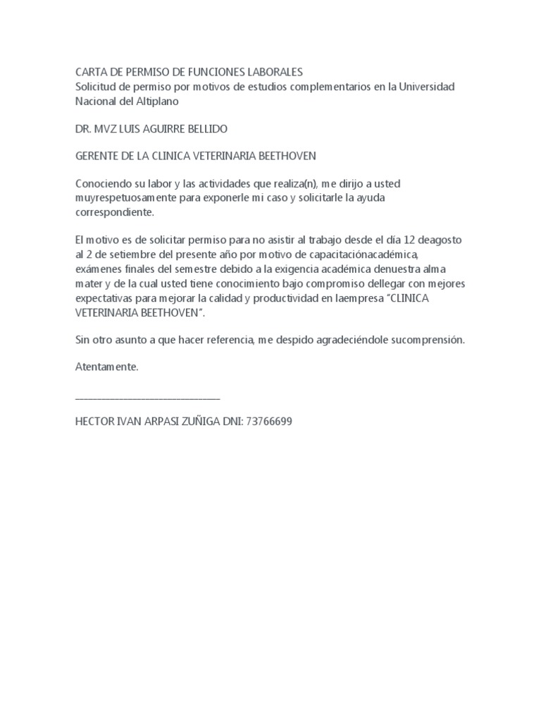 Carta de Permiso | PDF