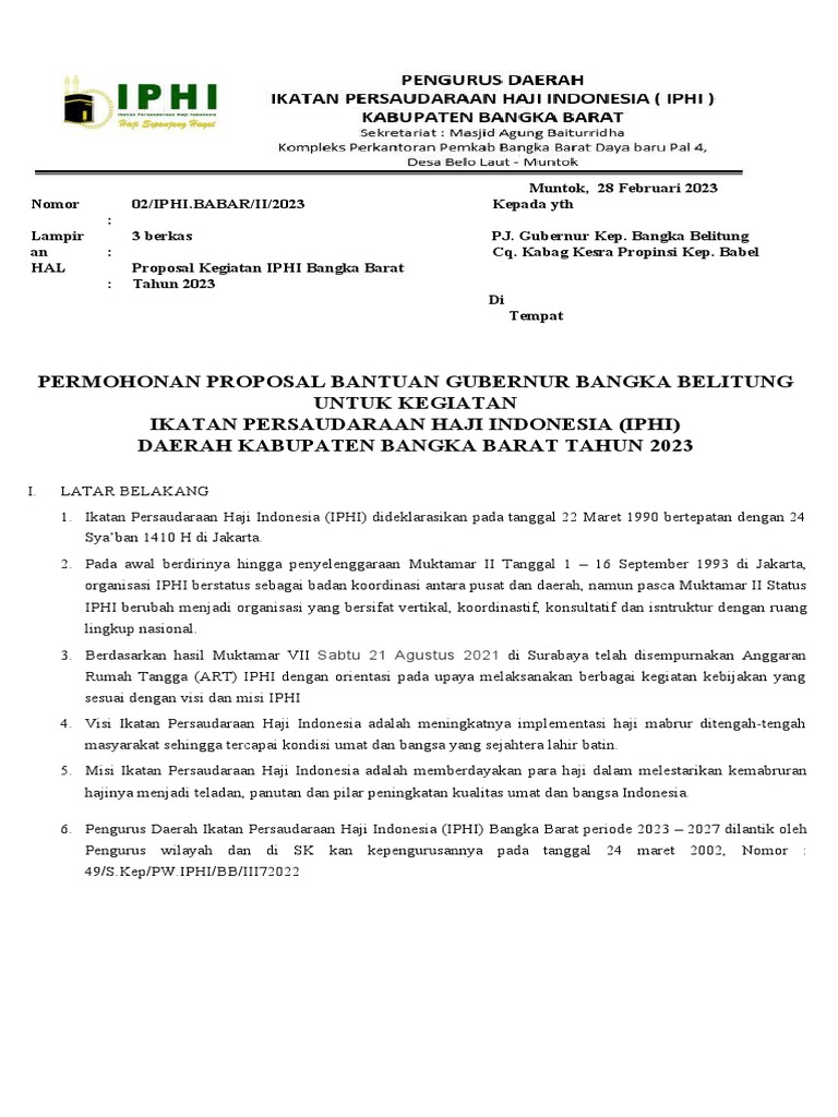 Proposal Hibah Gubernur | PDF