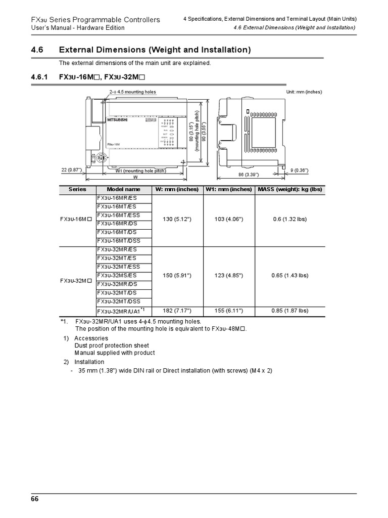 MITSUBISHI - FX3U Users Manual - Hardware Edition Part 4 | PDF