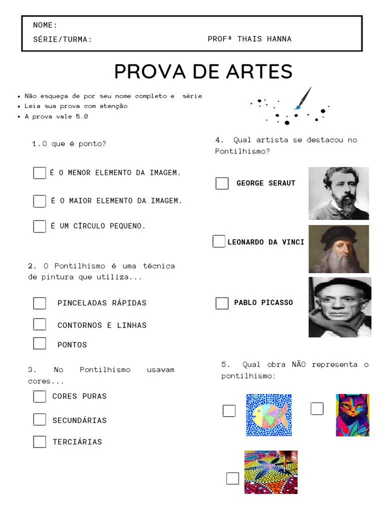 Prova de Artes3 | PDF