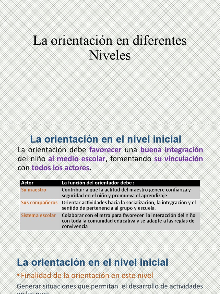 La Orientación en Diferentes Niveles | PDF