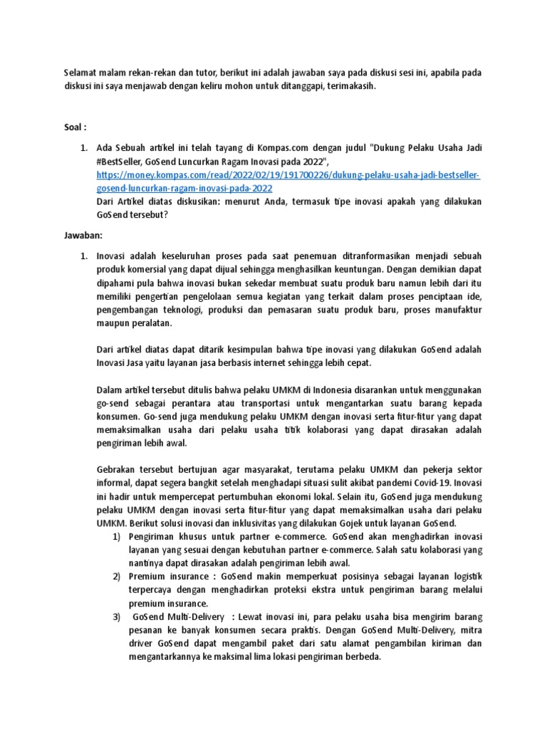 Diskusi 1 Pengembangan Produk | PDF