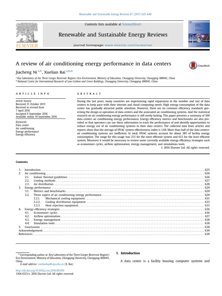 Analyzing the Energy Performance of Air Conditioning Systems in Data ...