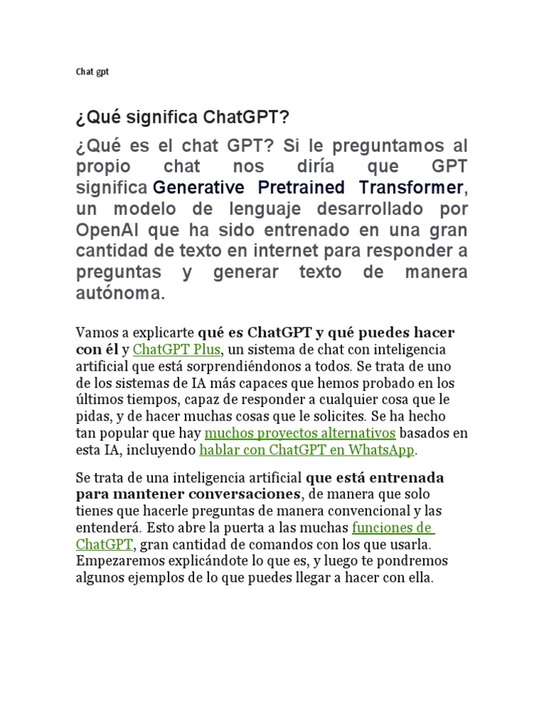 Chat GPT | PDF | Informática