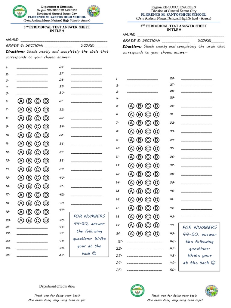 3 Periodical Test Answer Sheet Intle9 3 Periodical Test Answer Sheet ...