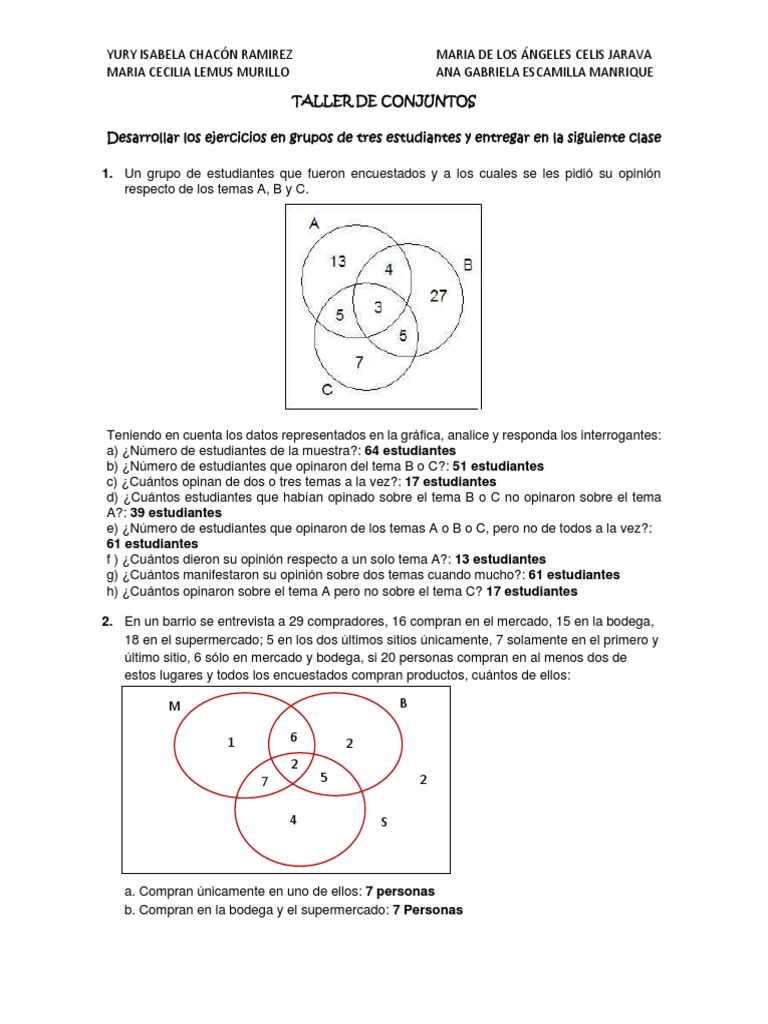 Taller de Conjuntos | PDF