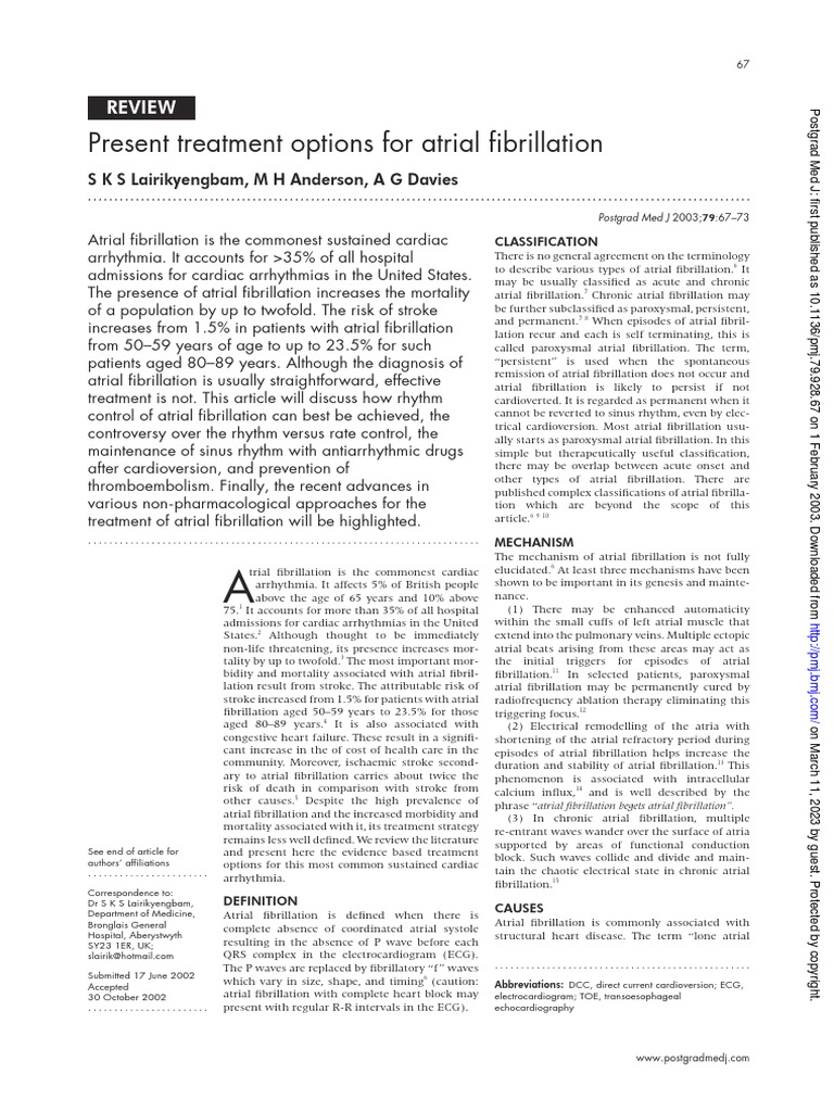 Atrial Fibrillation Guide | PDF | Heart | Atrium (Heart)