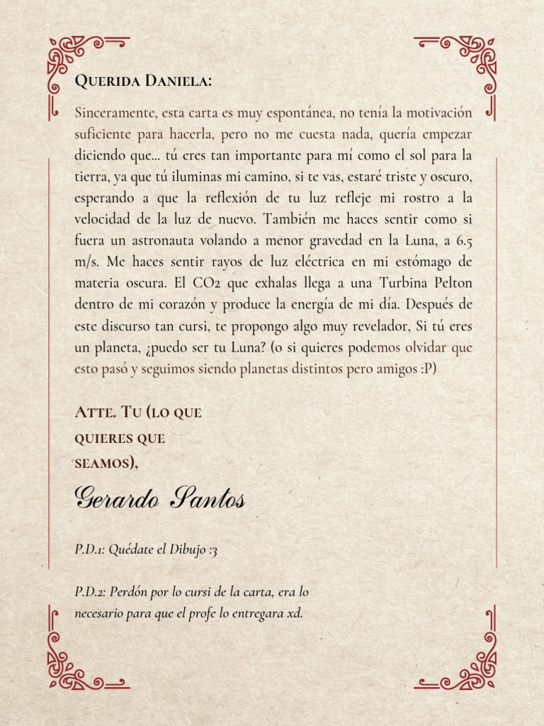 Gerardo Santos: Querida Daniela | PDF