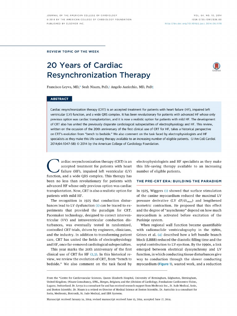 Cardiac Resynchronization Therapy | PDF