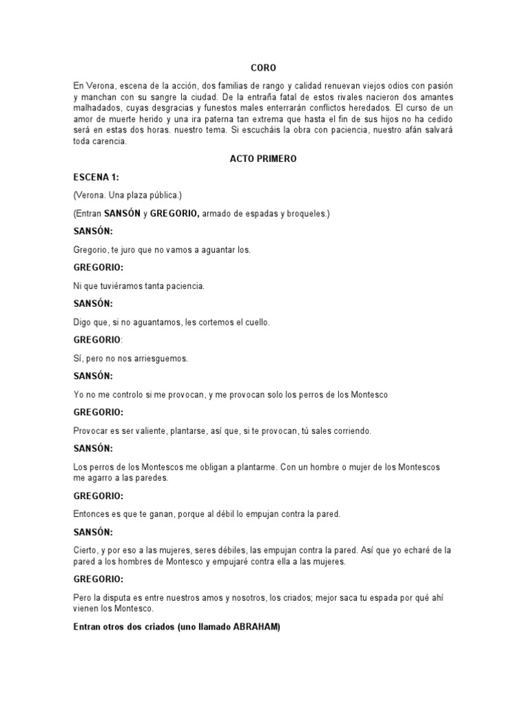 Libreto Romeo y Julieta2 | PDF | Romeo y Julieta