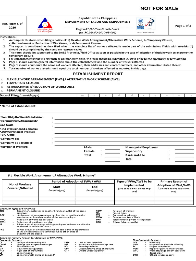 RKS Form 5 Of 2020 PDF Employment Labor