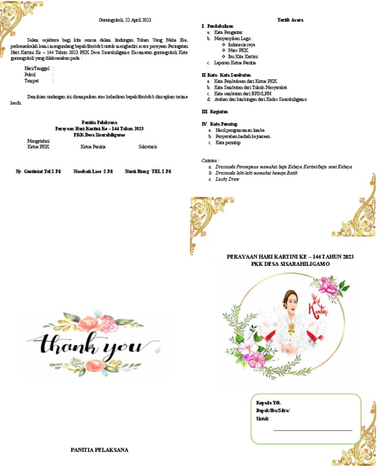 Surat Undangan Untuk Kartini | PDF