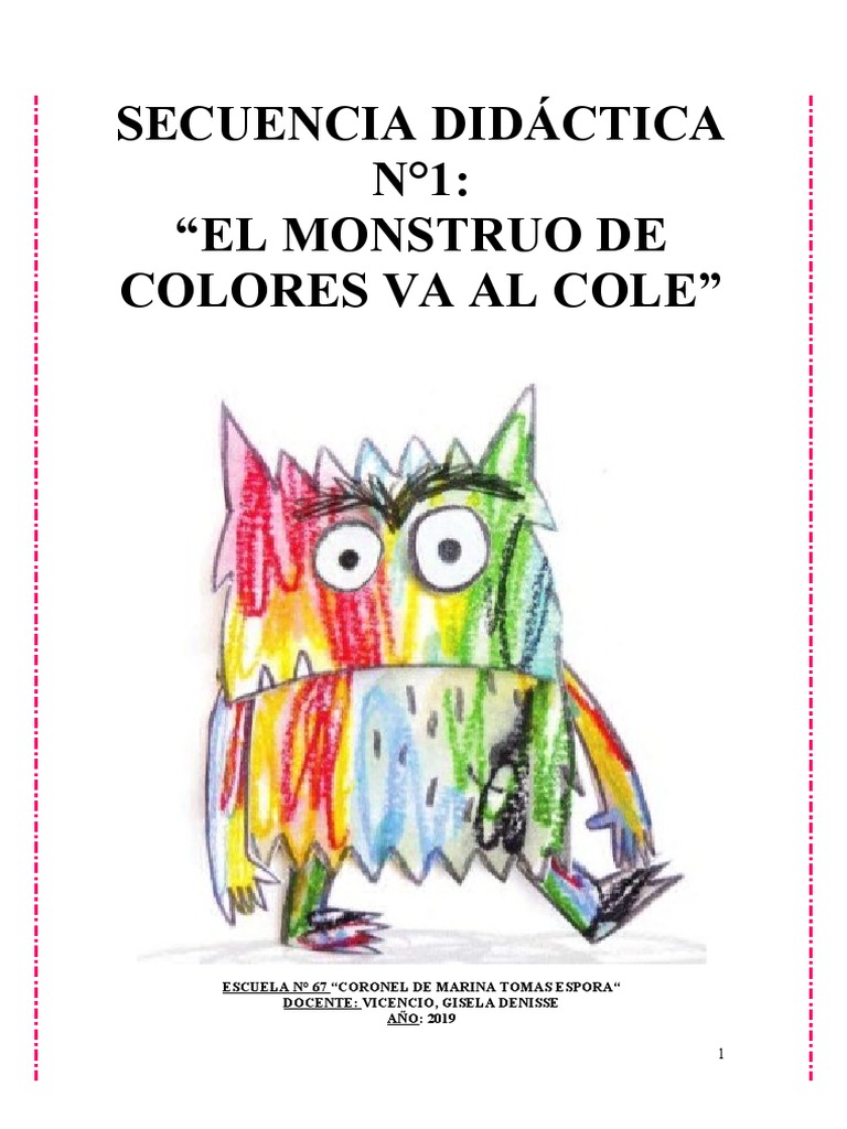 Secuencia Didáctica 1 El Monstruo de Colores Va Al Cole | PDF | Artes ...
