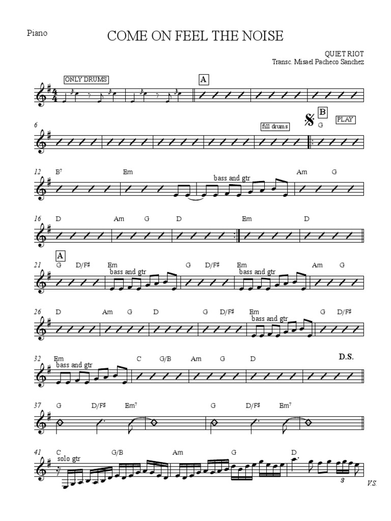 Come On Feel The Noise | PDF