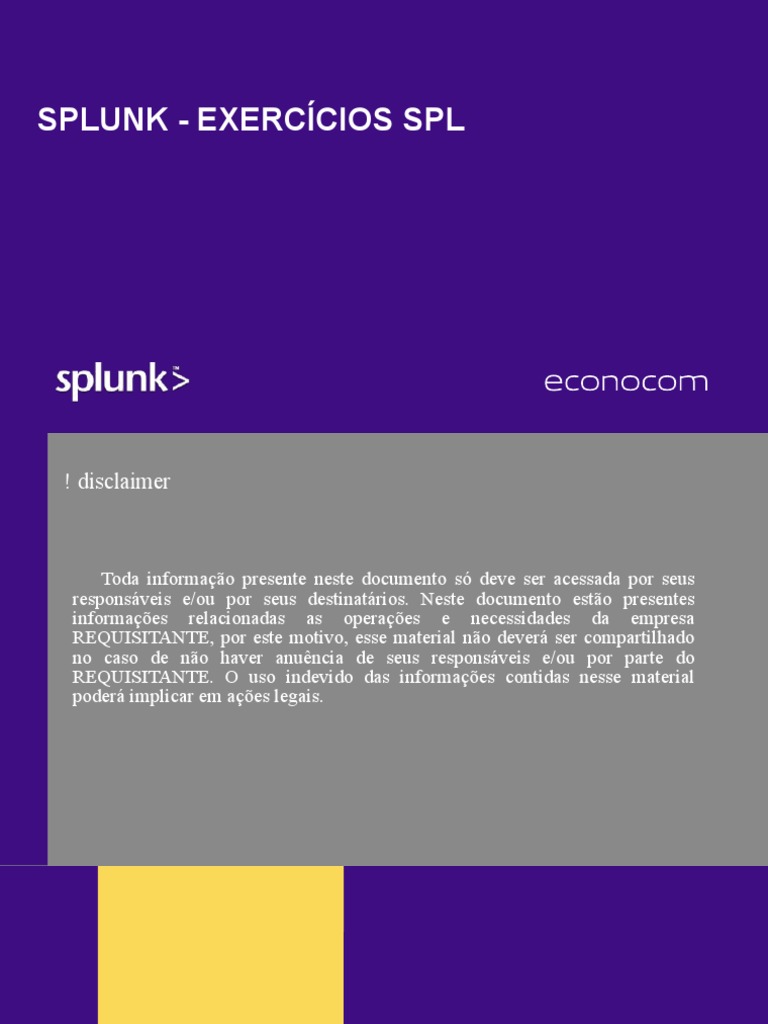 Treinemento Splunk - Intermediário (SPL) - Exercícios | PDF | Dados de ...
