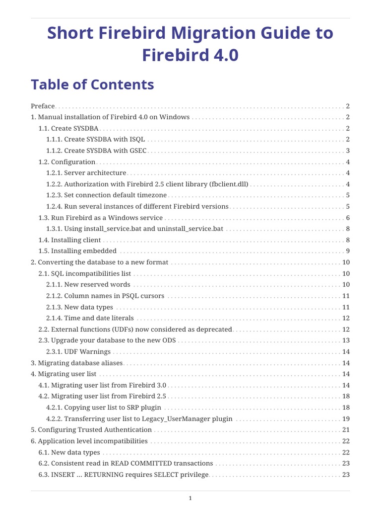 Firebird Migration Guide: Manual Installation of Firebird 4.0 on Windows | PDF | Databases ...