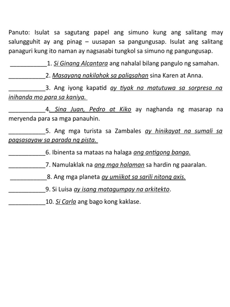 FILIPINO-QUIZ | PDF
