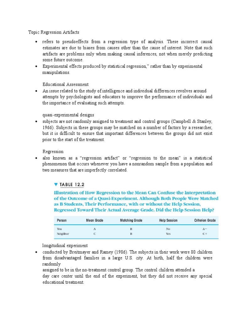 Topic Regression Artifacts | PDF
