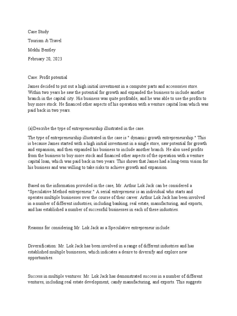 Case Study | PDF | Entrepreneurship | Investing