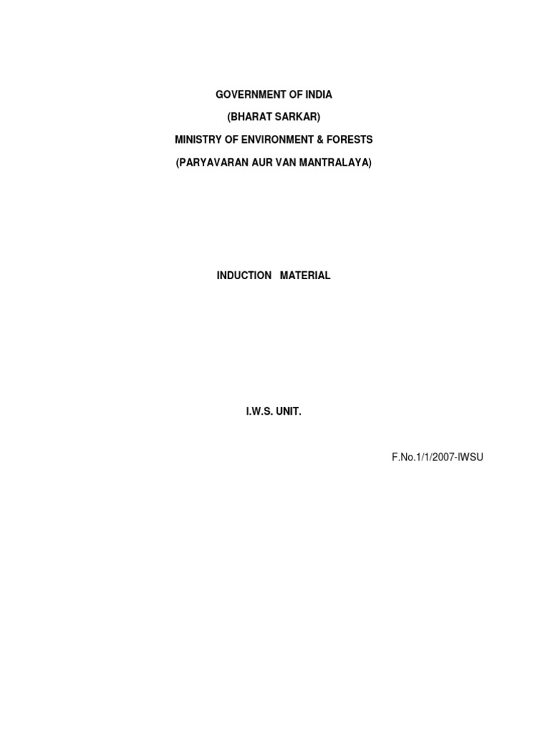 MoEF Detailed Divisions and Formation | PDF
