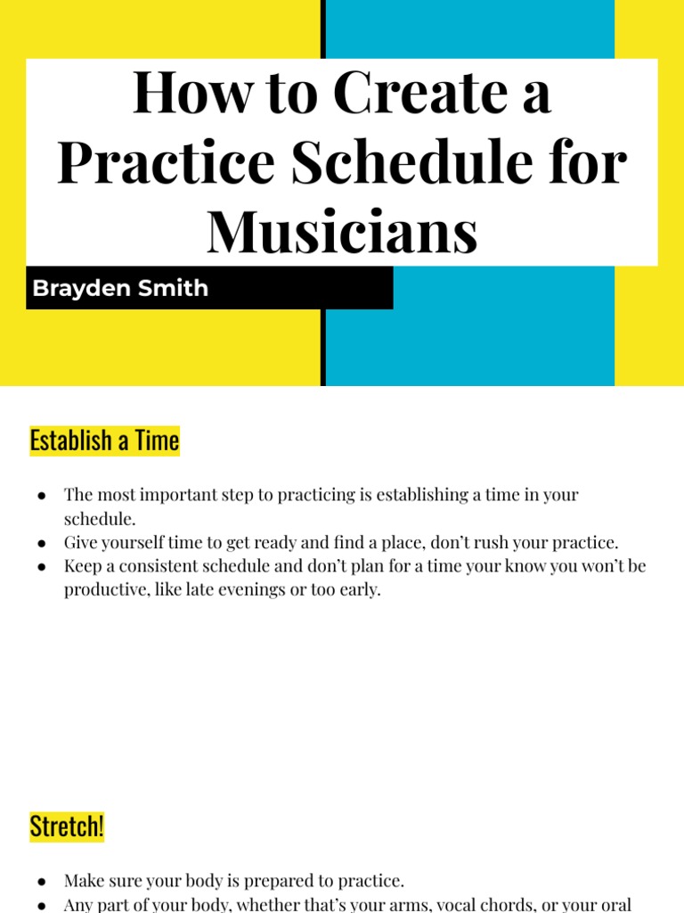 How To Create A Practice Schedule For Musicians | PDF