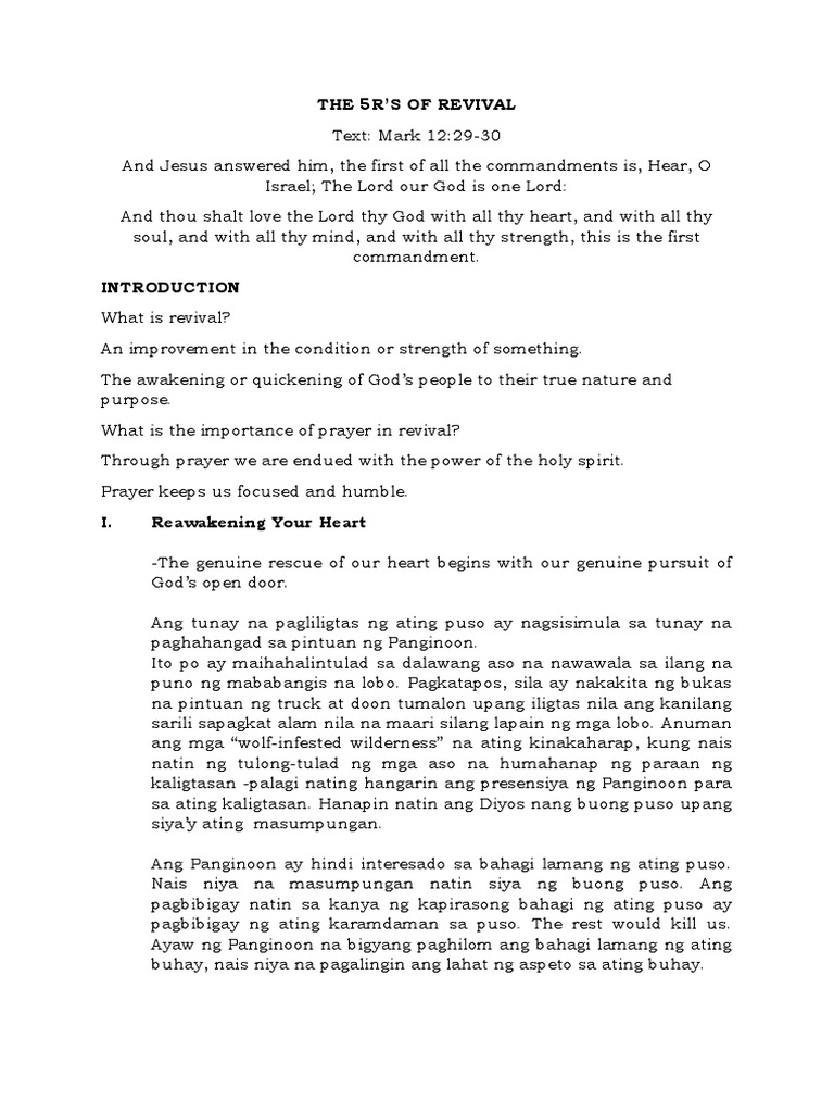 The 5R'S of Revival | PDF