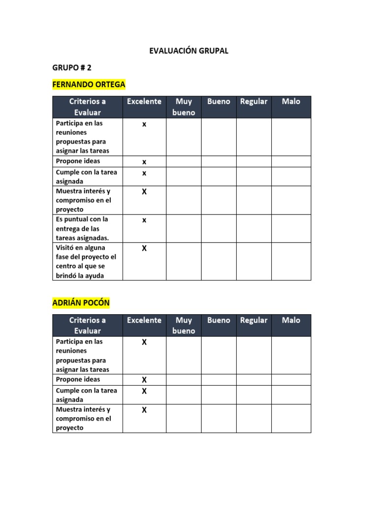 Evaluación Grupal | PDF