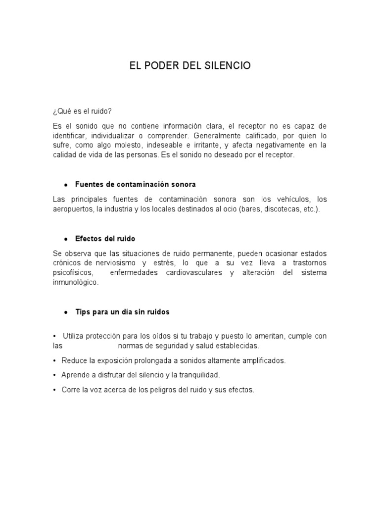 El Poder Del Silencio Pdf