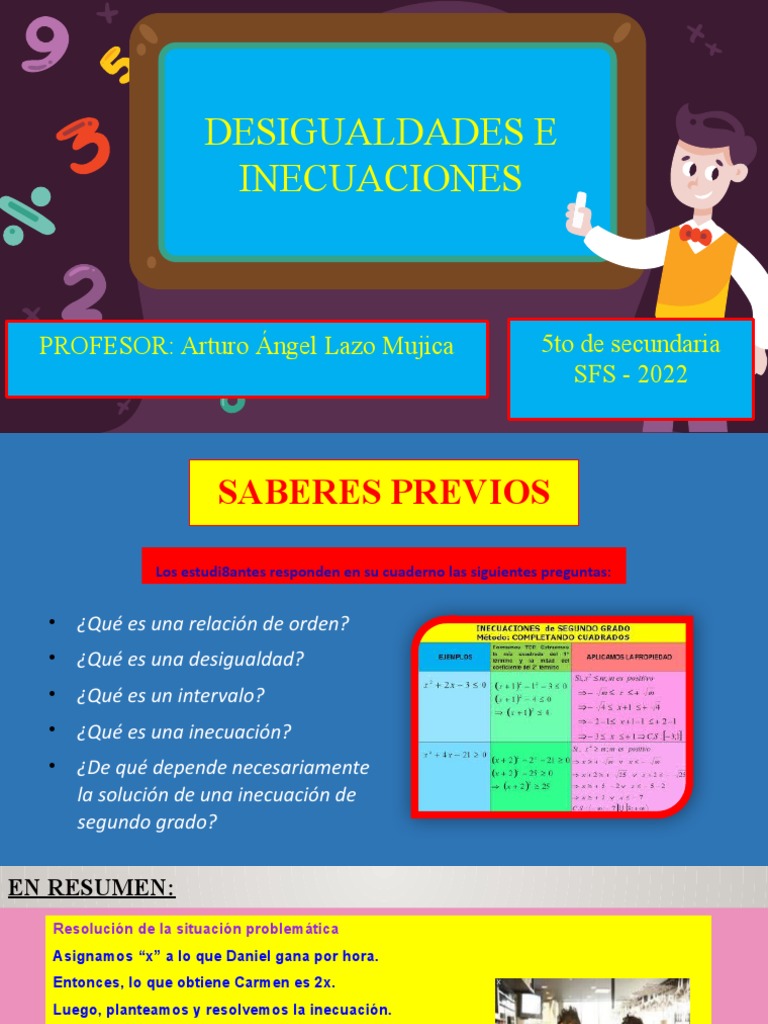 Desigualdades e Inecuaciones | PDF | Desigualdad (Matemáticas) | Ecuaciones