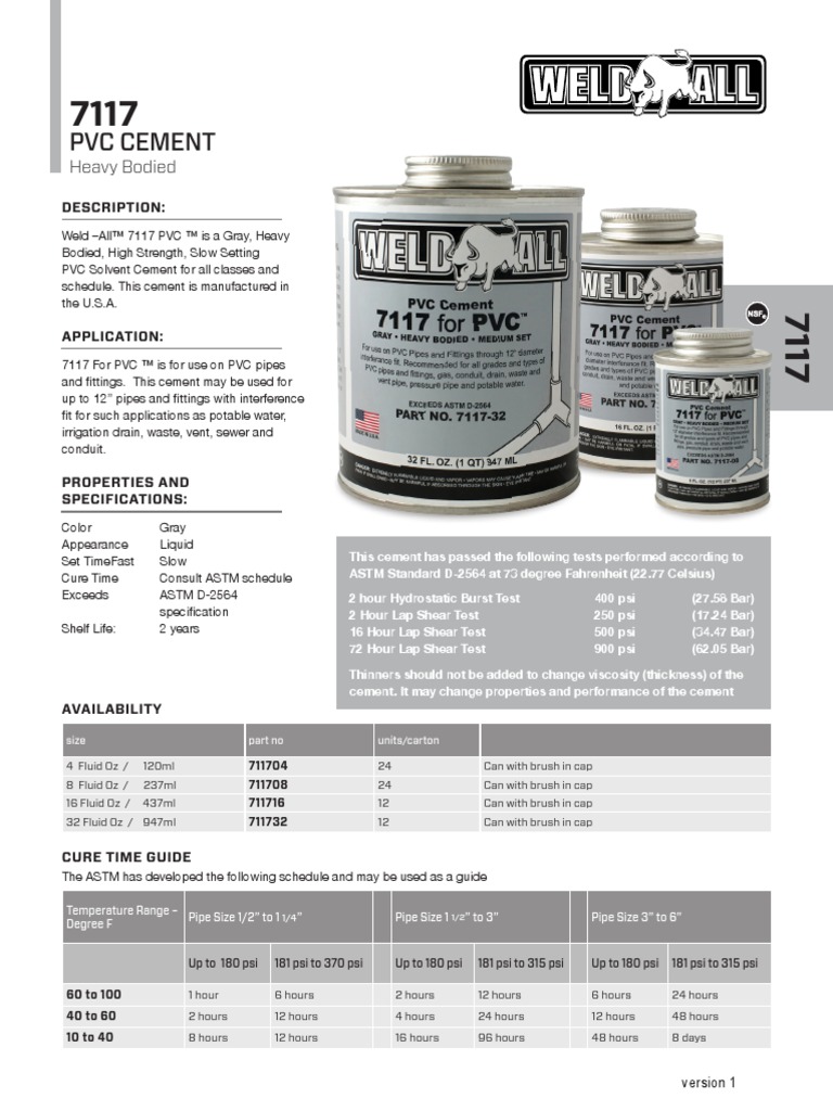 7117 PVC Gray Heavy | PDF | Pipe (Fluid Conveyance) | Water