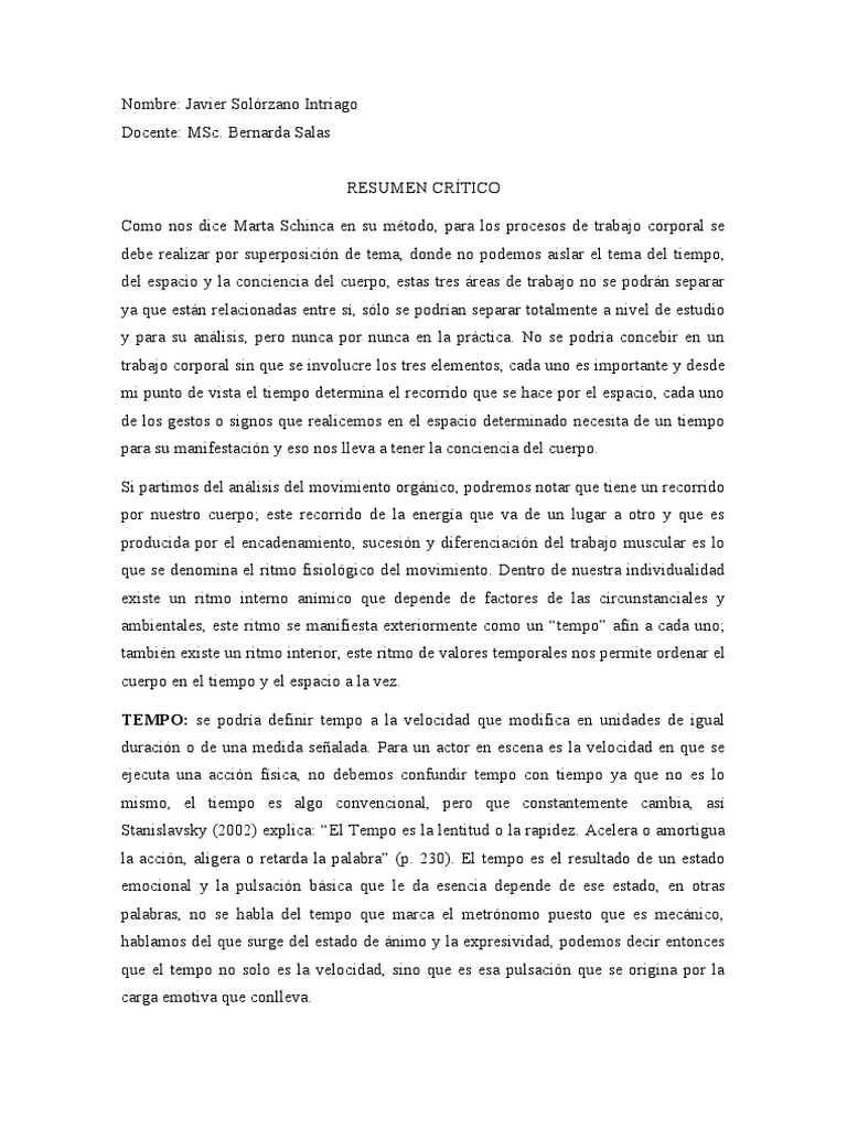 Resumen Critico Schinca | PDF | Ritmo | Tempo