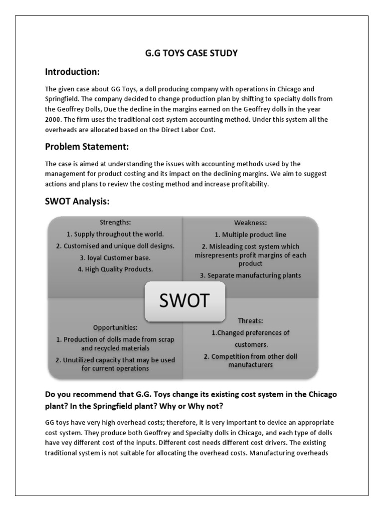 G-G Toys Case Study | PDF | Cost | Gross Margin