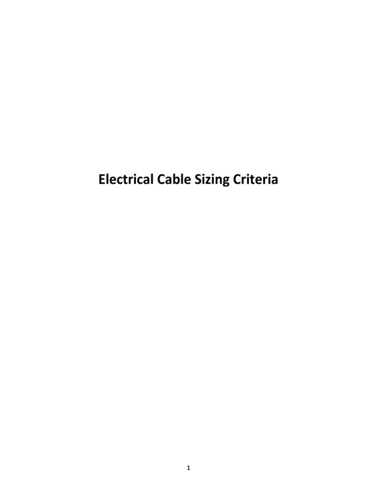 Sizing For Cable | PDF | Electrical Wiring | Electrical Resistivity And ...