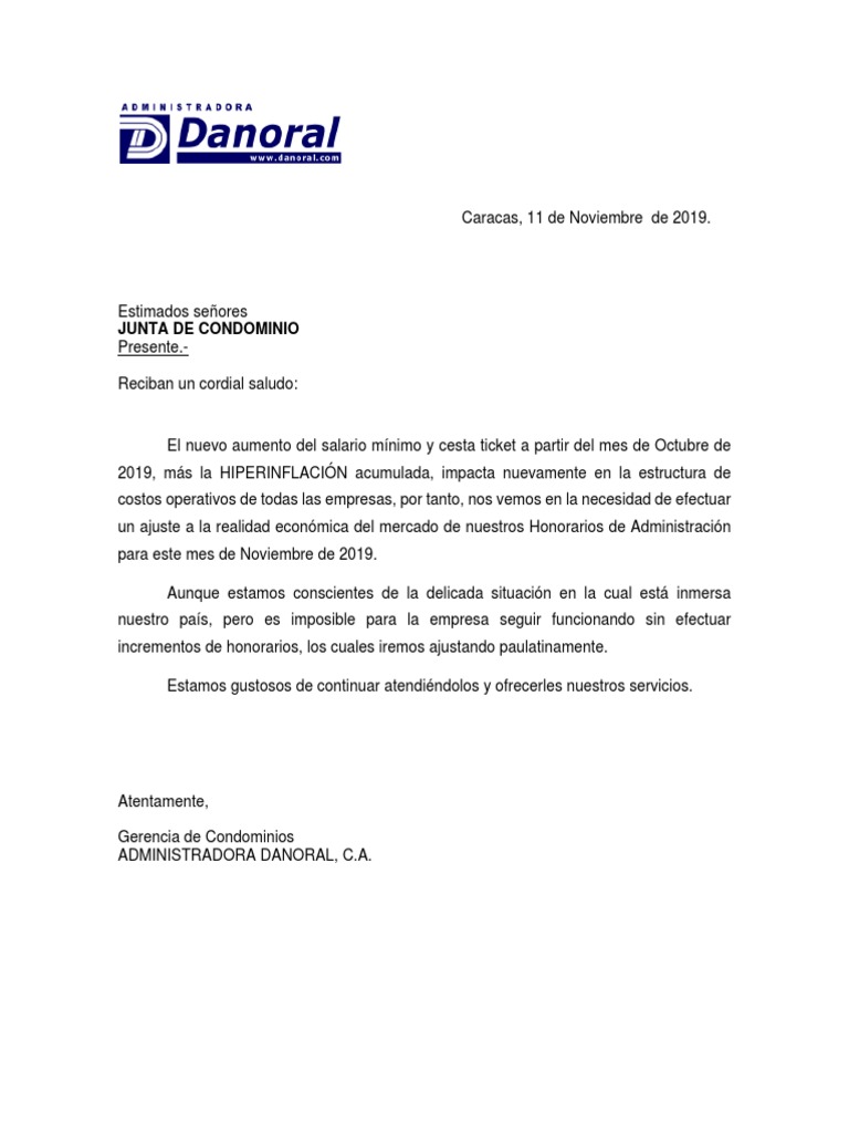 Aumento Honorarios 11-2019 | PDF