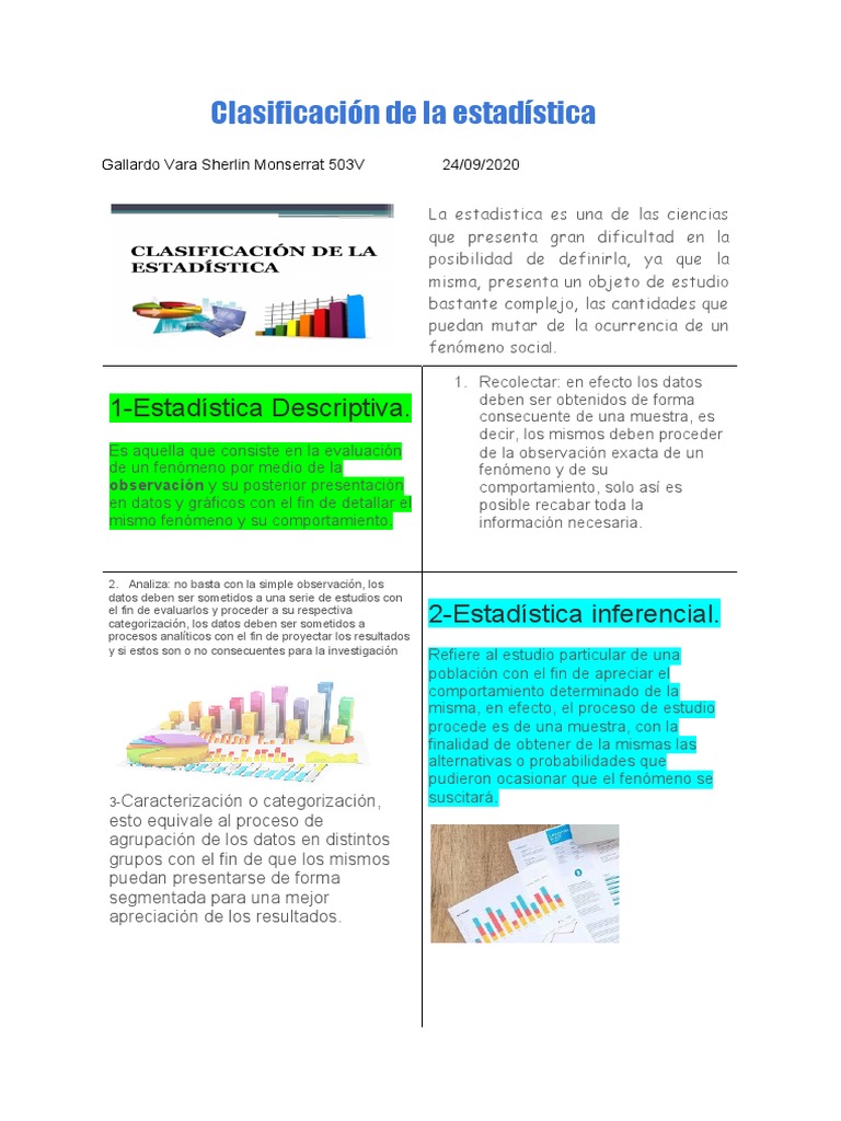 Clasificación De La Estadísticas Pdf Estadísticas Ciencia Cognitiva