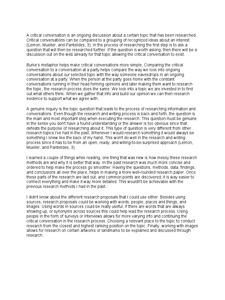 Reading Response Genuine Inquiry | PDF | Inquiry | Conversation