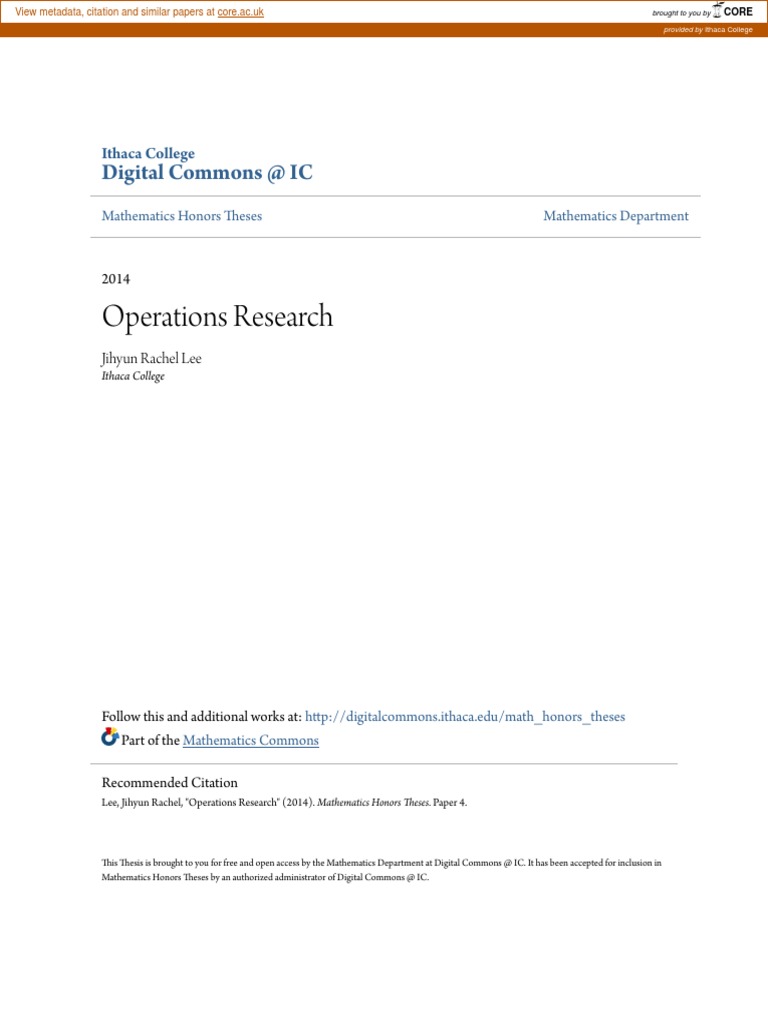 Operation Research | PDF | Linear Programming | Mathematical Optimization
