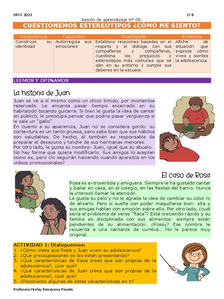 DPCC-EdA 1-Sesion5-Ficha de Aplicacion | PDF