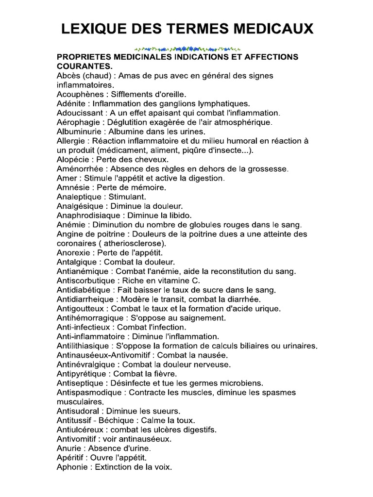 Termes Médicaux | PDF