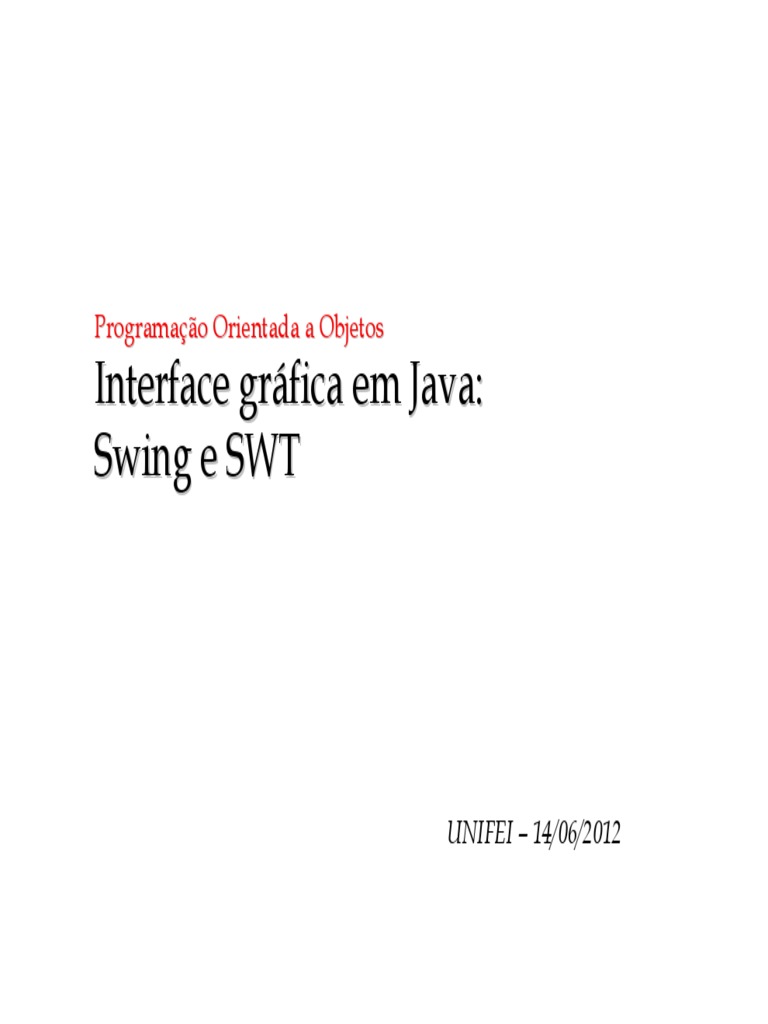Aula Swing SWT | PDF | Interfaces gráficas do usuário | Java (linguagem ...