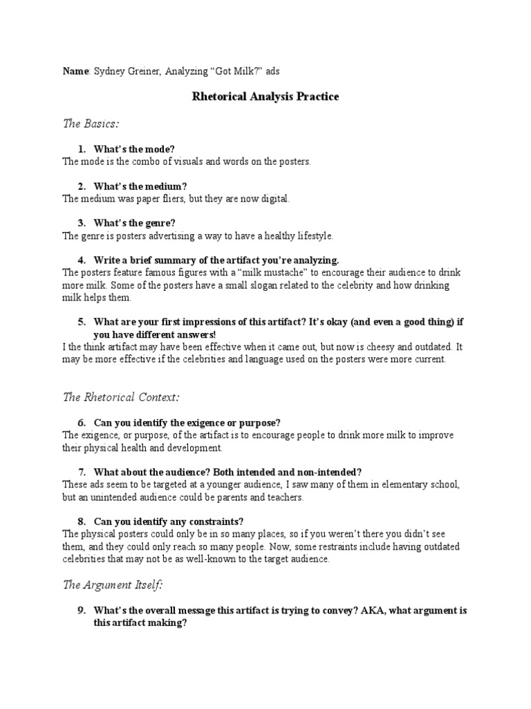 Rhetorical Analysis Practice Homework | PDF | Rhetoric | Communication