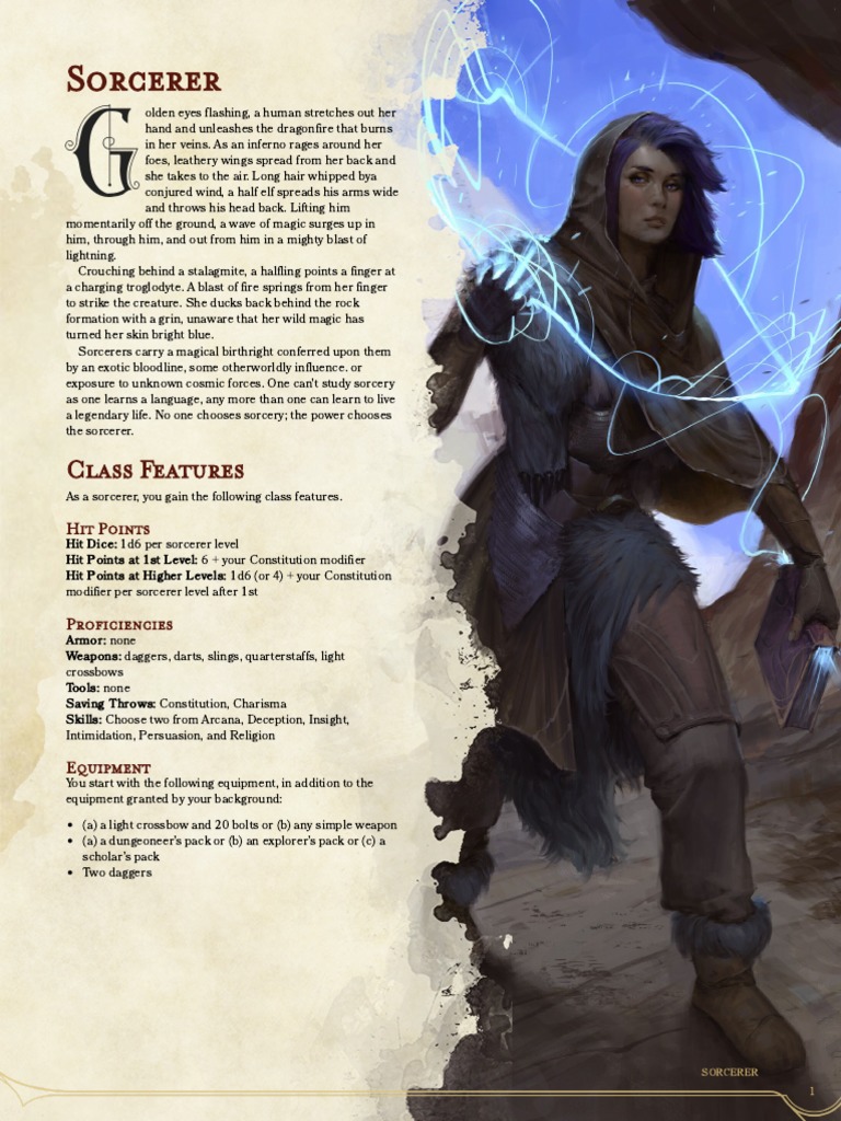 Sorcerer Class Features Guide | PDF | Dungeons & Dragons | Gary Gygax Games