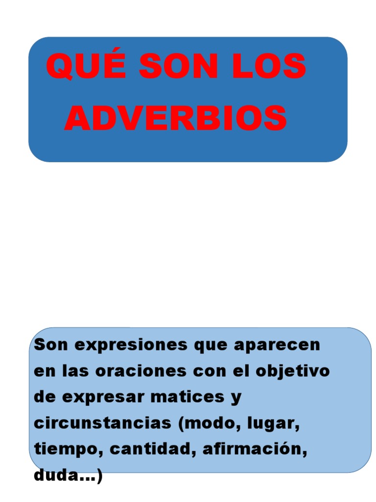 QUÉ SON LOS ADVERBIOS | PDF