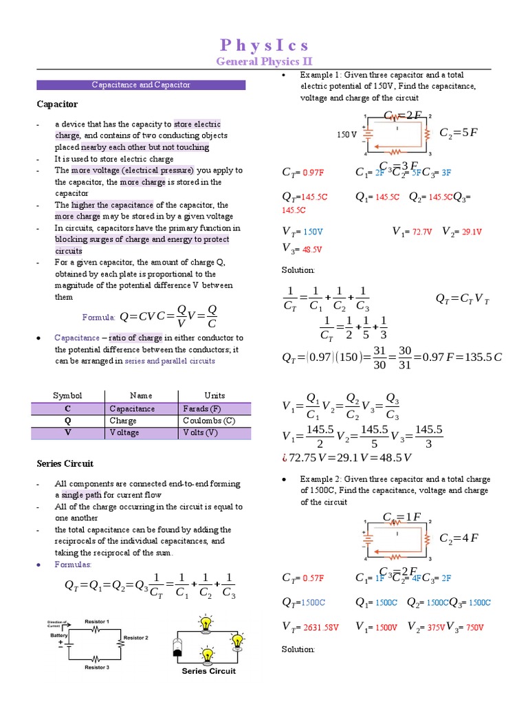 General Physics II | PDF | Capacitor | Capacitance