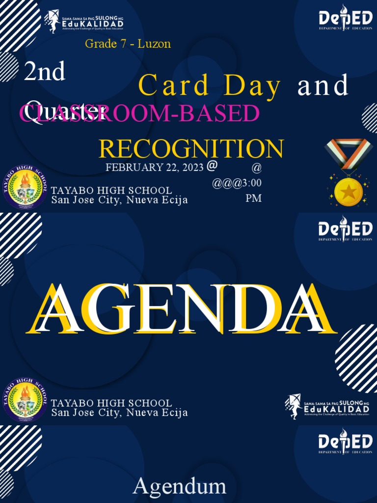 2nd-Quarter-Classroom-Based-Recognition-and-Card-Day 7 luzon | PDF ...