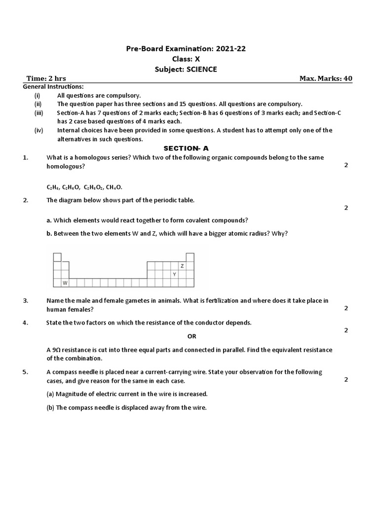 Class X Pre-Board 2021-22 SC | Download Free PDF | Pesticide | Carbon Class X Pre-Board 2021-22 SC | Download Free PDF | Pesticide | Carbon