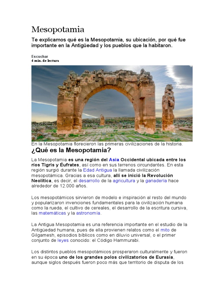 Mesopotamia Pdf Mesopotamia Babilonia